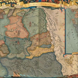 The Witcher World Map Poster, Northern Kingdoms Wall Art, Premium ...