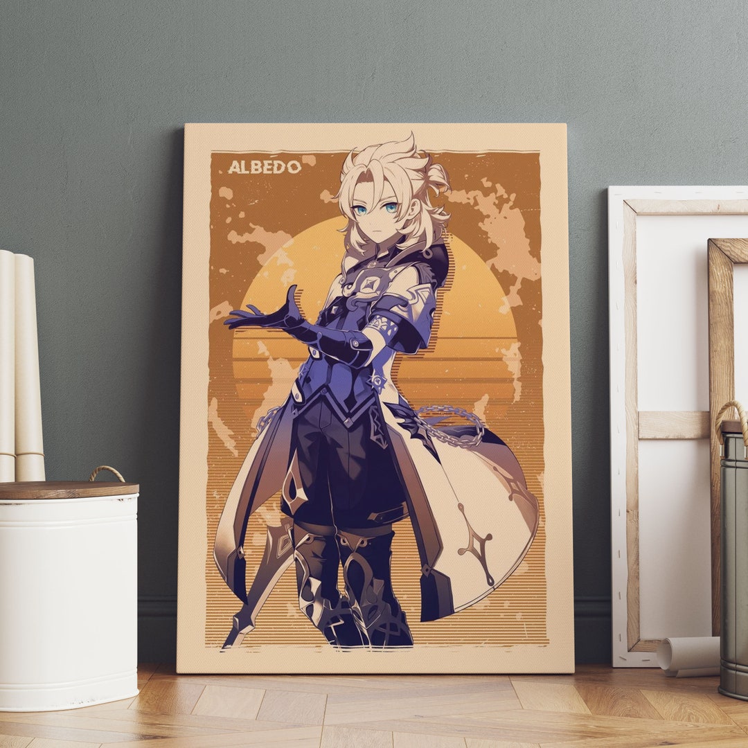 Genshin Impact Poster, Albedo Wall Art, Premium Canvas Print, Game Fan ...