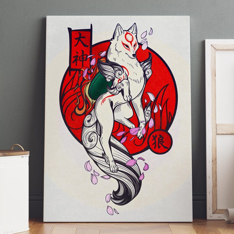 Okami Poster / Amaterasu Wall Art / Game Print / Canvas Art Decor - Etsy