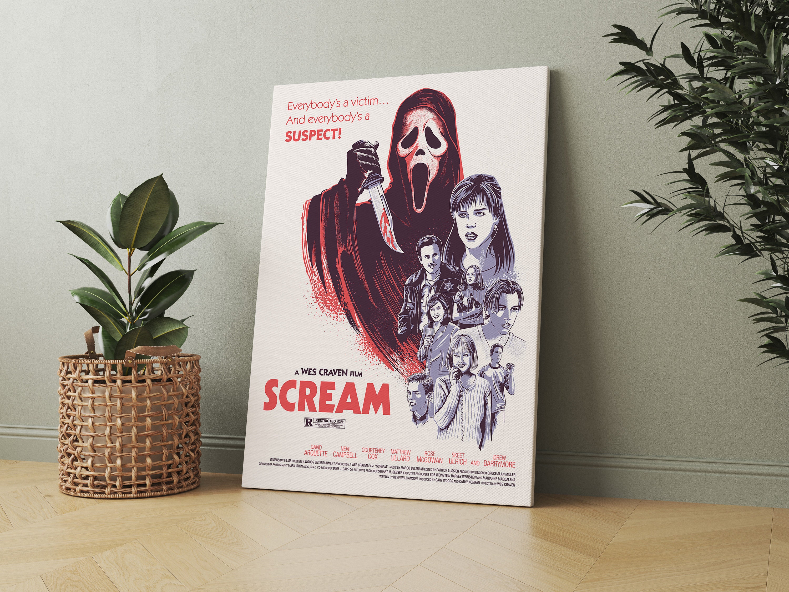 Póster de Scream arte de pared de Ghostface impresión de - Etsy España