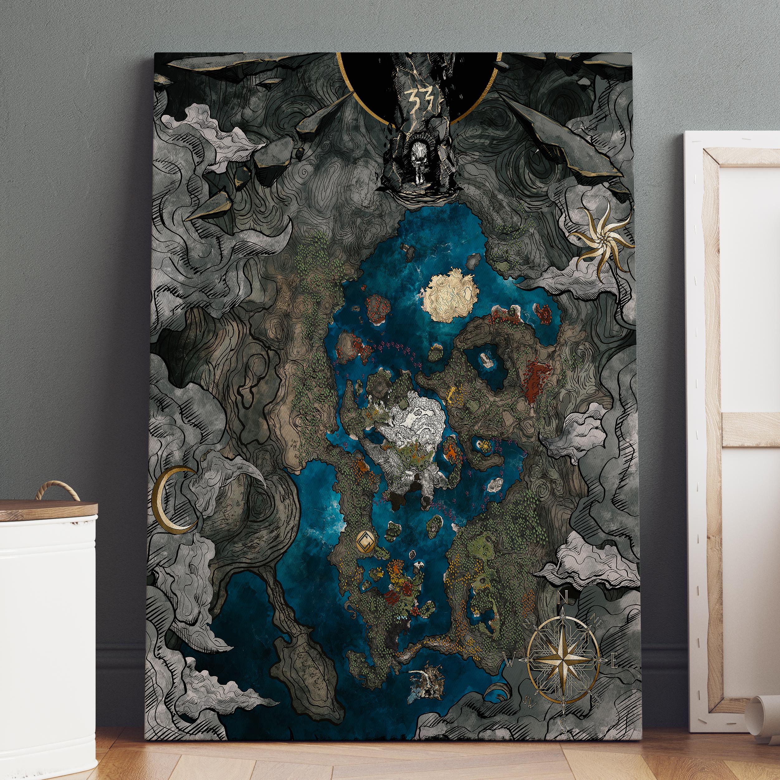Expedition 33 Map Poster / Clair Obscur Continent Wall Art / Game Print ...