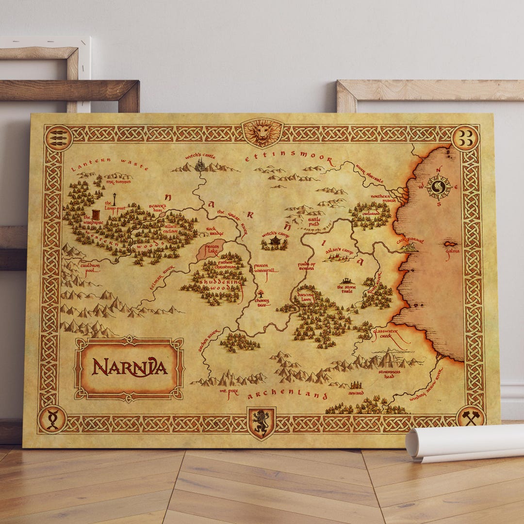 The Map of Narnia Poster / Narnia Wall Art / Game Print / Canvas Art ...