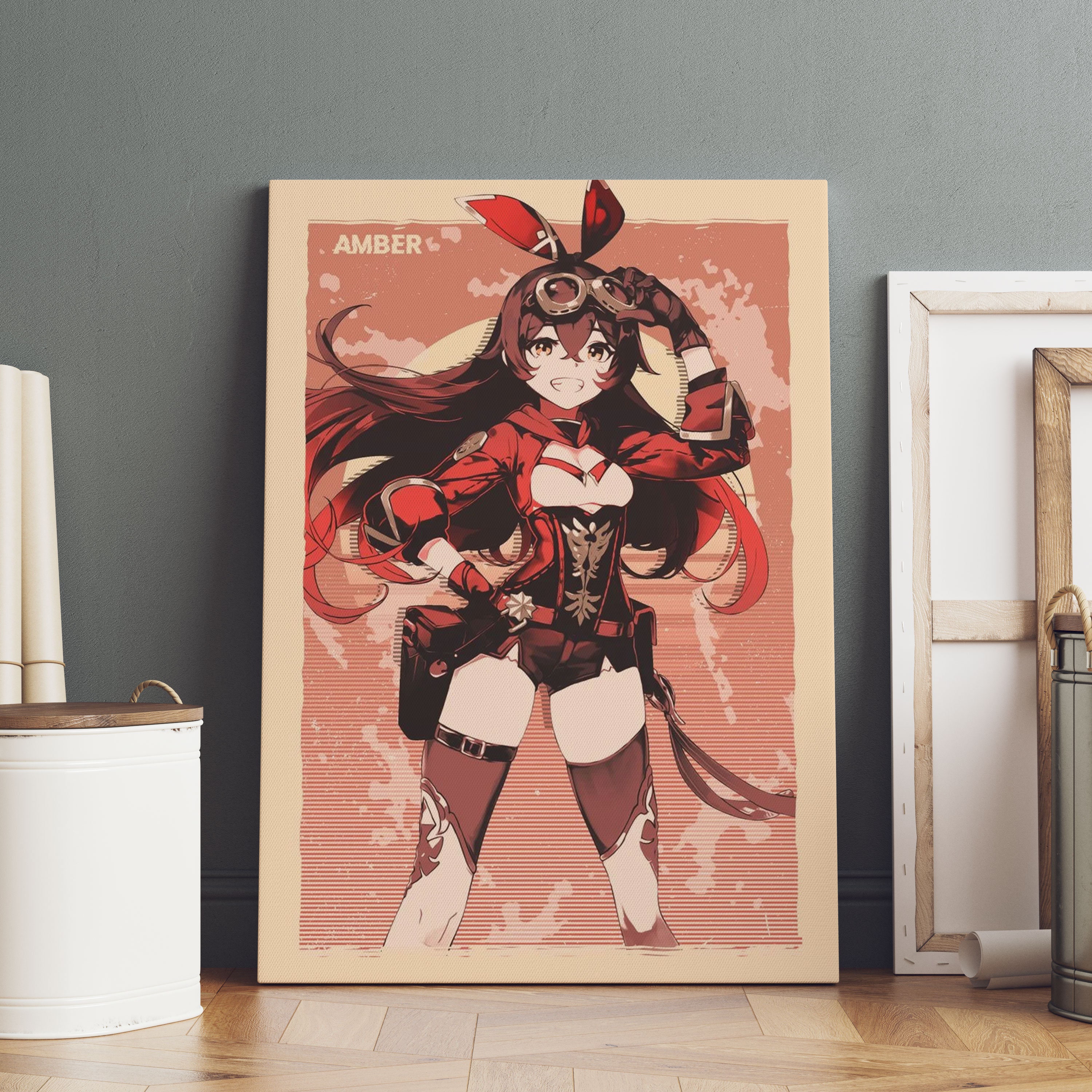 Genshin Impact Poster Amber Wall Art Premium Canvas Print - Etsy