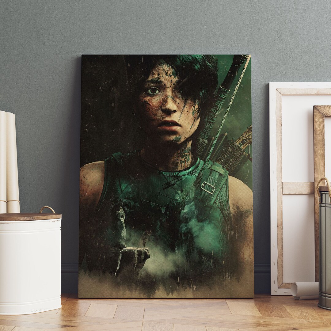 Tomb Raider Poster, Lara Croft Wall Art, Premium Canvas Print, Game Fan ...