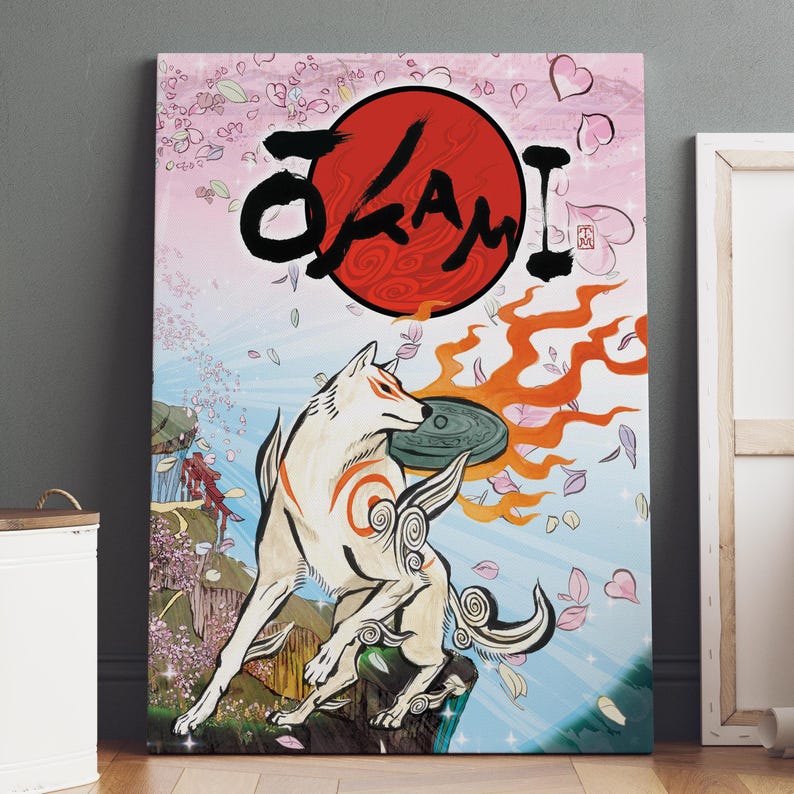 Okami Poster / Amaterasu Wall Art / Game Print / Canvas Art Decor - Etsy