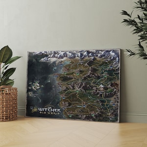 The Witcher World Map Poster, Nilfgaard Wall Art, Premium Canvas Print ...