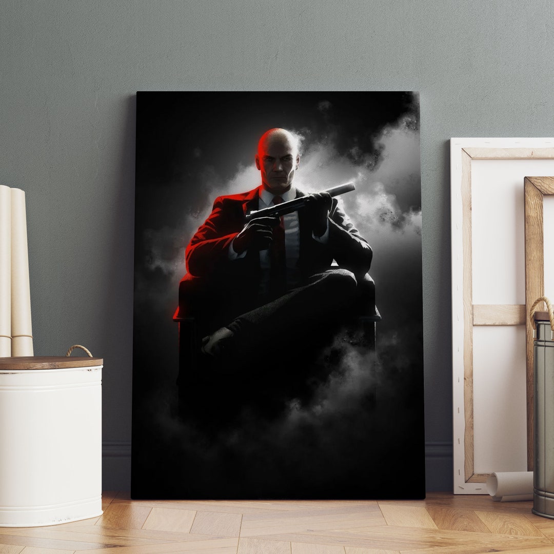 Hitman Poster, Agent 47 Wall Art, Premium Canvas Print, Game Fan Gift ...