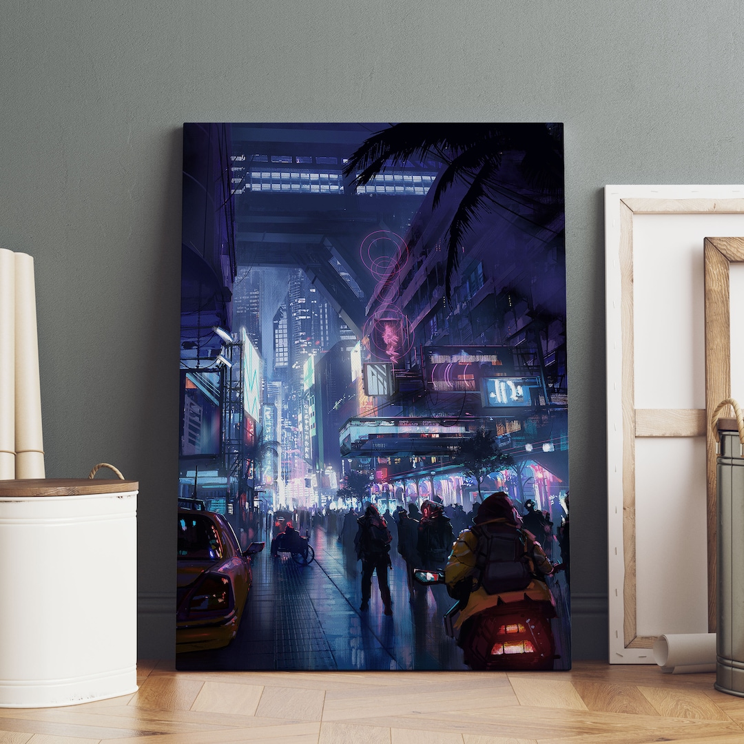 Cyberpunk Futuristic City Poster, Neo Futuristic Wall Art, Premium ...