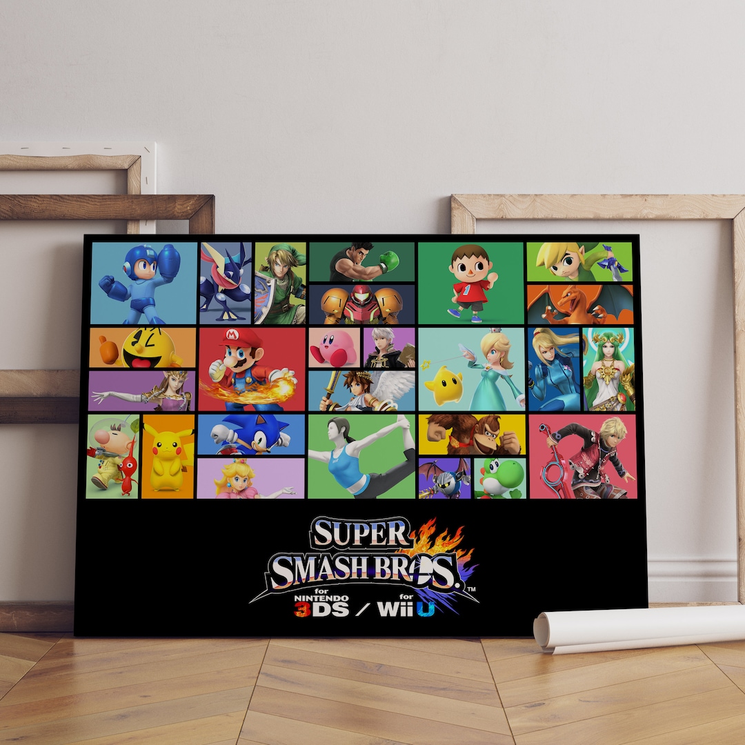 Super Smash Bros Poster, Super Mario Wandkunst, Premium Leinwanddruck ...