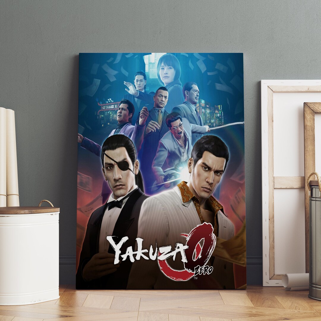 Yakuza Poster Kazuma Kiryu Wall Art Premium Canvas Print Game Fan
