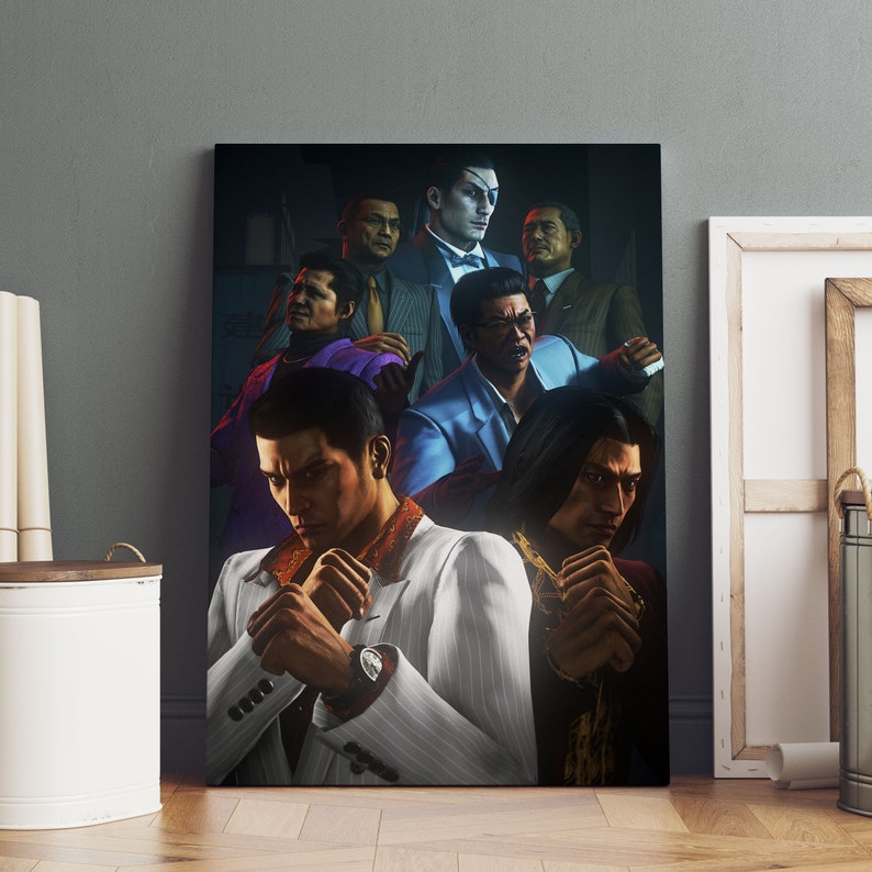 Yakuza Poster Kazuma Kiryu Wall Art Premium Canvas Print Etsy