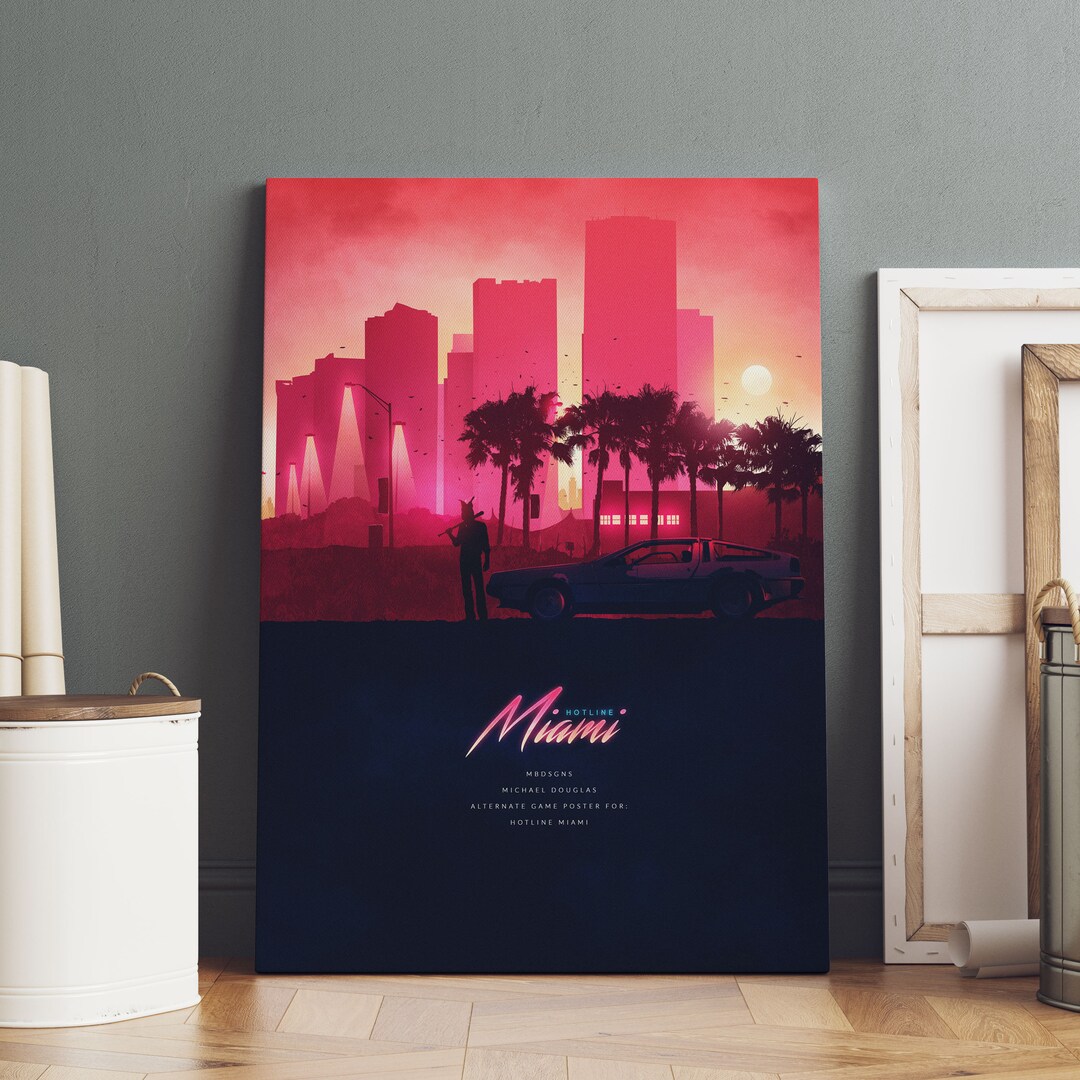 Hotline Miami Poster, Jacket Wall Art, Premium Canvas Print, Game Fan ...