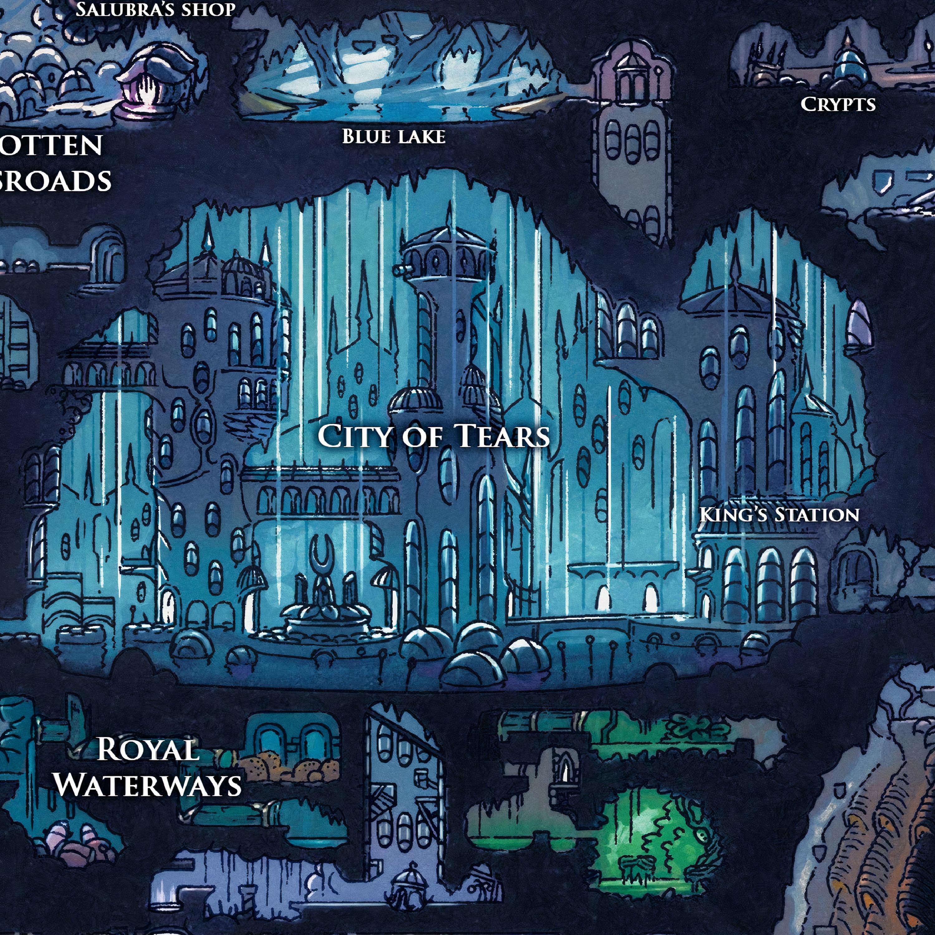 Hollow Knight Map Poster / Hallownest Wall Art / Game Print / Canvas ...