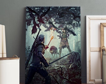 Witcher Geralt Painting Wall Art Home-decor Poster - Etsy