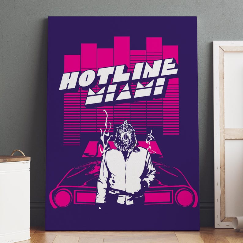 Hotline Miami Poster / Jacket Wall Art / Game Print / Canvas Art Decor ...