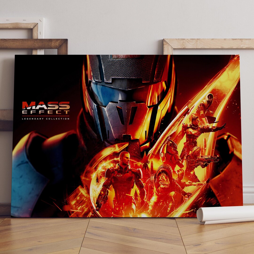 Mass Effect Poster / Commander Shepard Wall Art / Game Print / Canvas ...