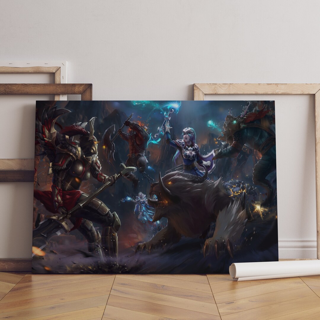 Dota 2 Poster, Defense of the Ancients Wall Art, Rolled Canvas Print ...