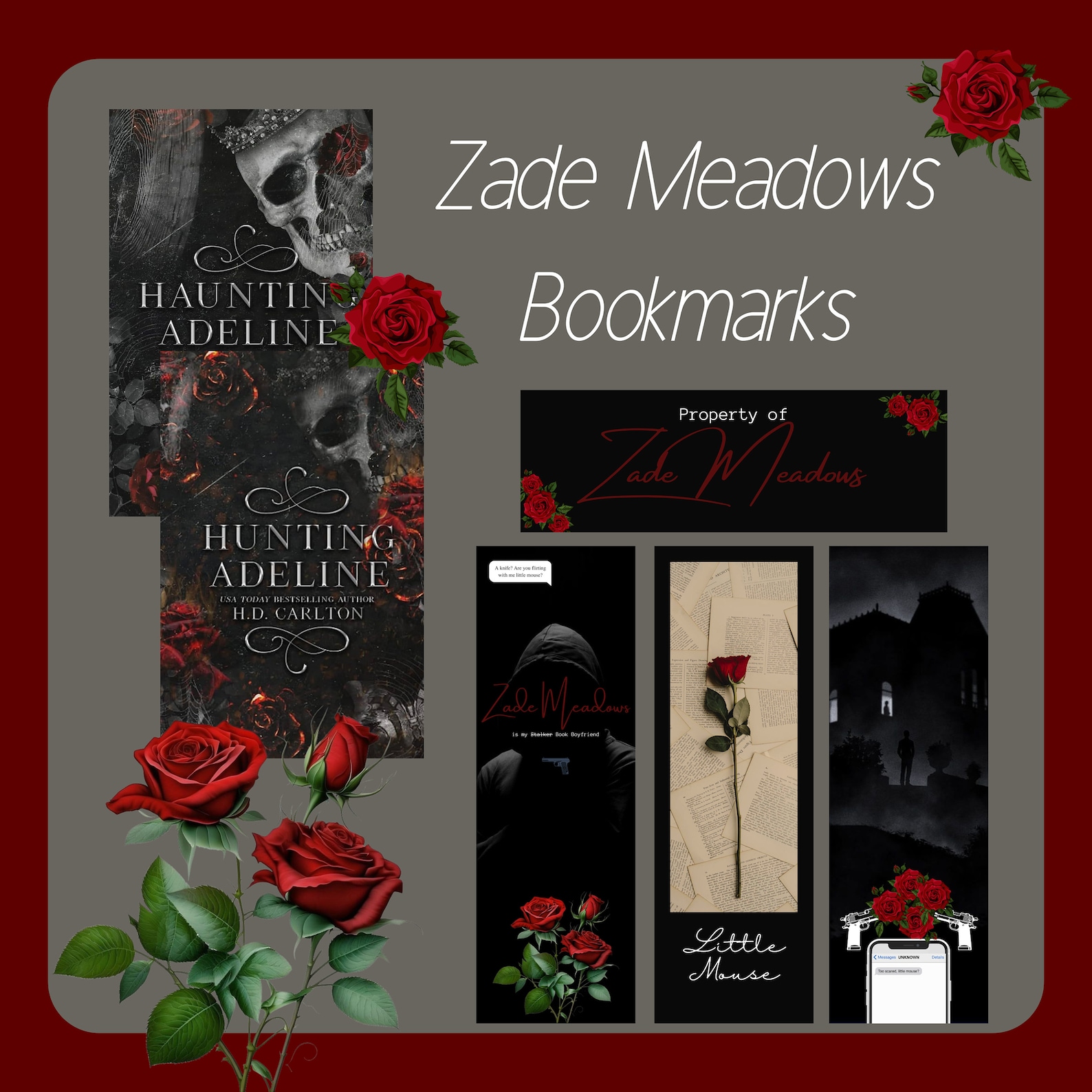 Zade Meadows Bookmarks | Dark Romance | Romance Bookmark | Haunting ...
