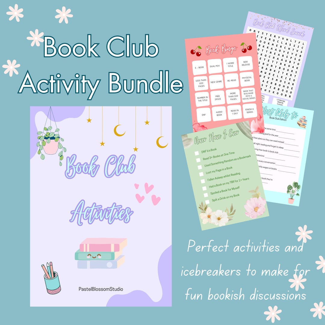 Book Club Activity Bundle | Reading Club Games | Aesthetic Activity ...