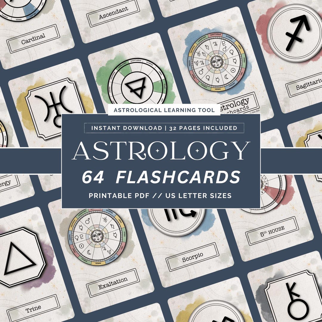 Astrology Flashcard Bundle | Printable Flashcards | Astrology Students ...