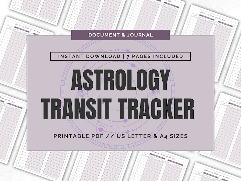 Printable Astrology Transit Tracker: Transit Journal for Tracking ...