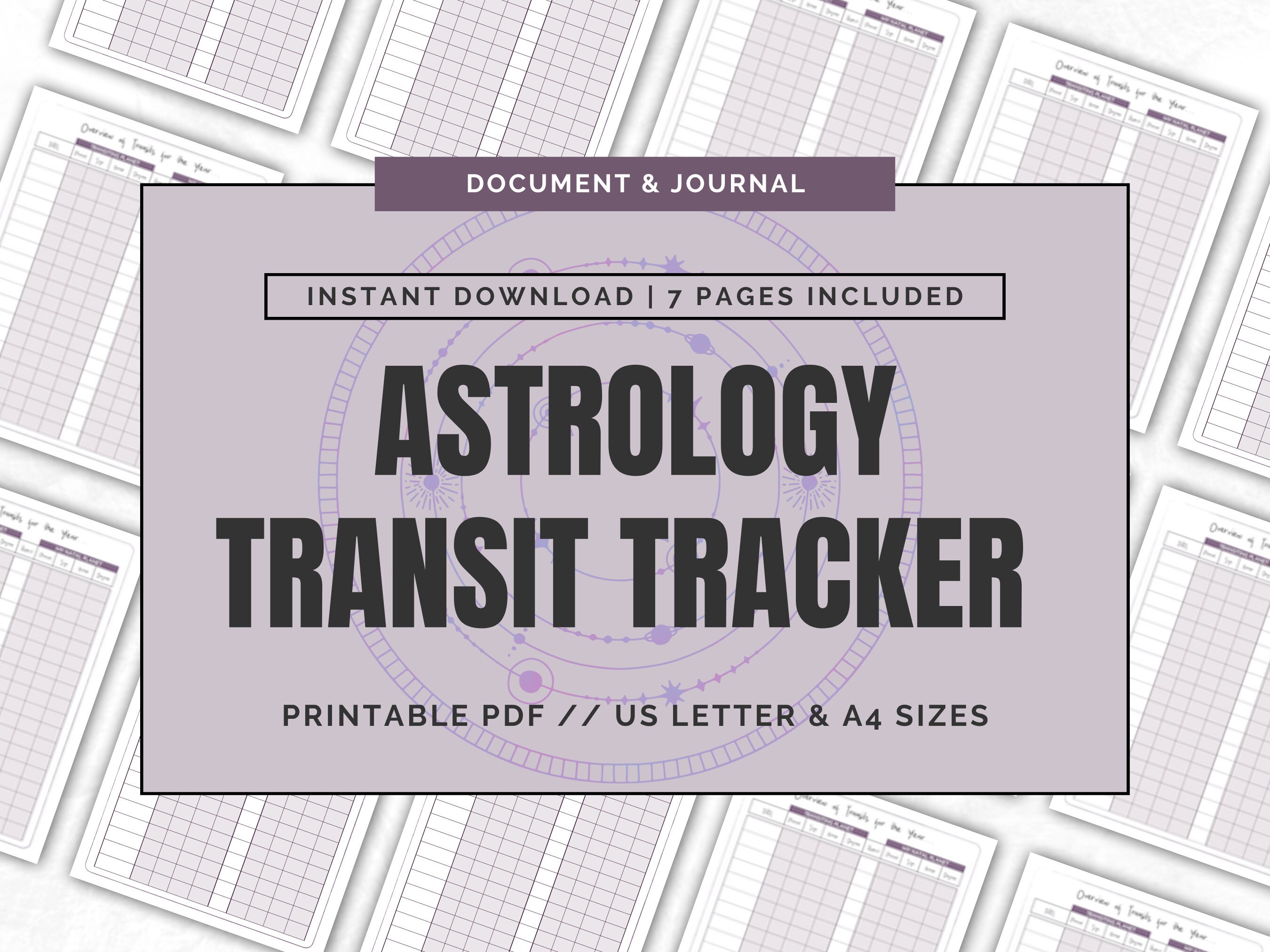 Printable Astrology Transit Tracker: Transit Journal for Tracking ...