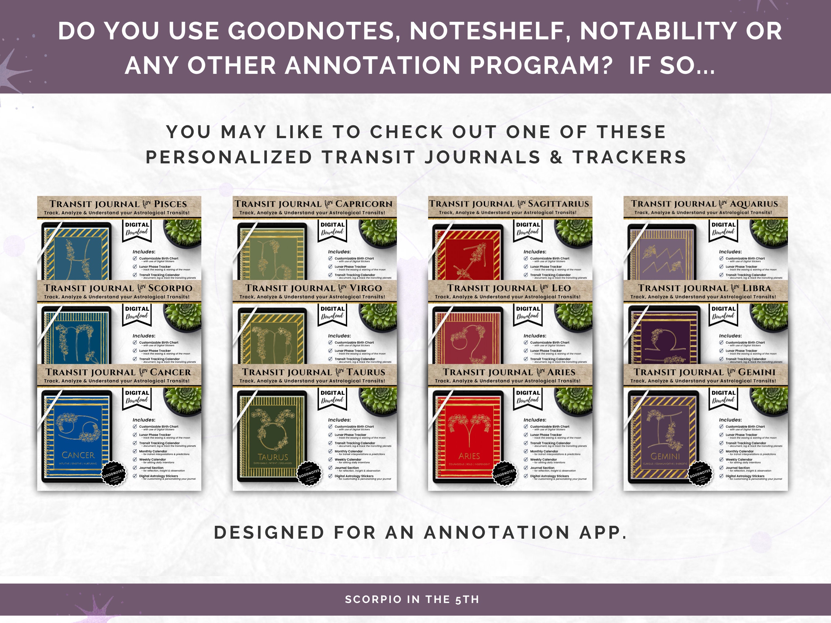 Printable Astrology Transit Tracker: Transit Journal for Tracking ...