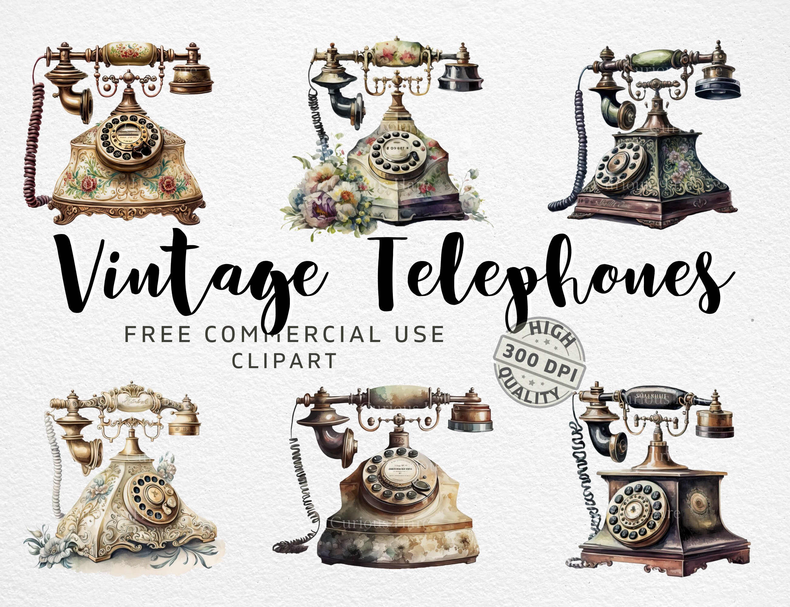 Altes Telefon Clipart Flower