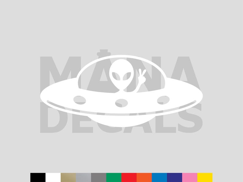 UFO Alien Vinyl Die Cut Decal Sticker - ET Extraterrestrial | Multiple ...