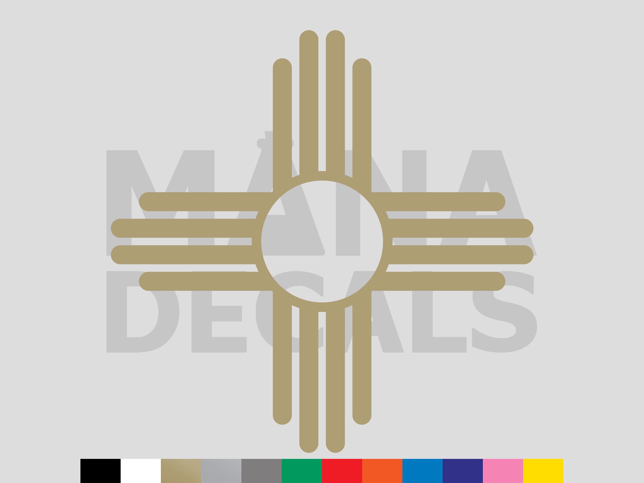 New Mexico Zia Symbol Vinyl Die Cut Decal Sticker - Flag Sun | Multiple ...