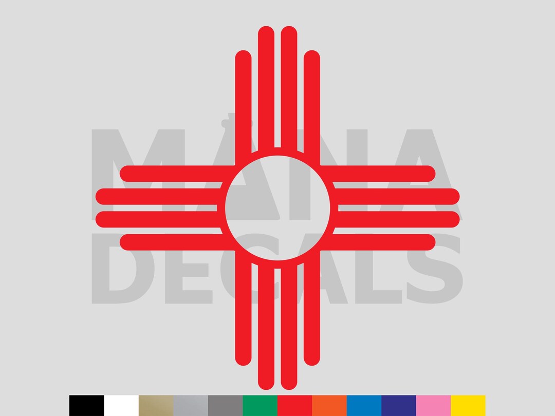 New Mexico Zia Symbol Vinyl Die Cut Decal Sticker - Flag Sun | Multiple ...