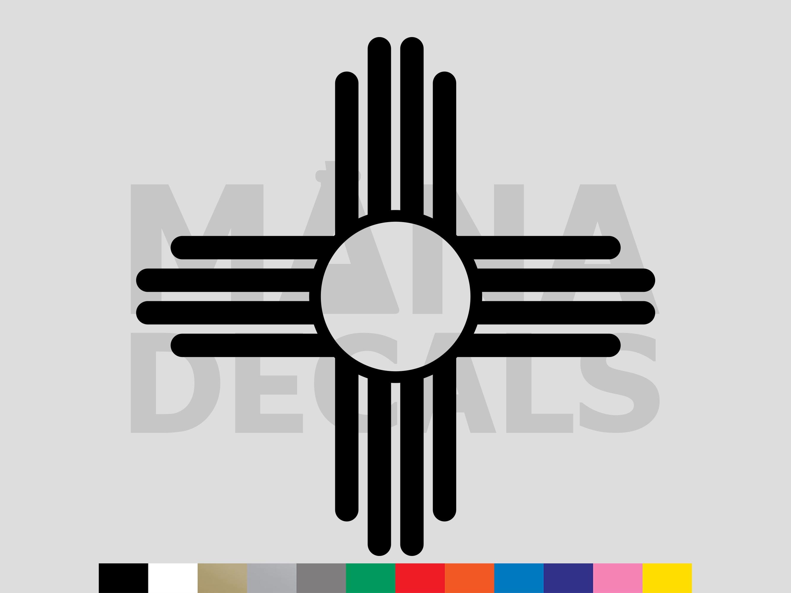 New Mexico Zia Symbol Vinyl Die Cut Decal Sticker - Flag Sun | Multiple ...