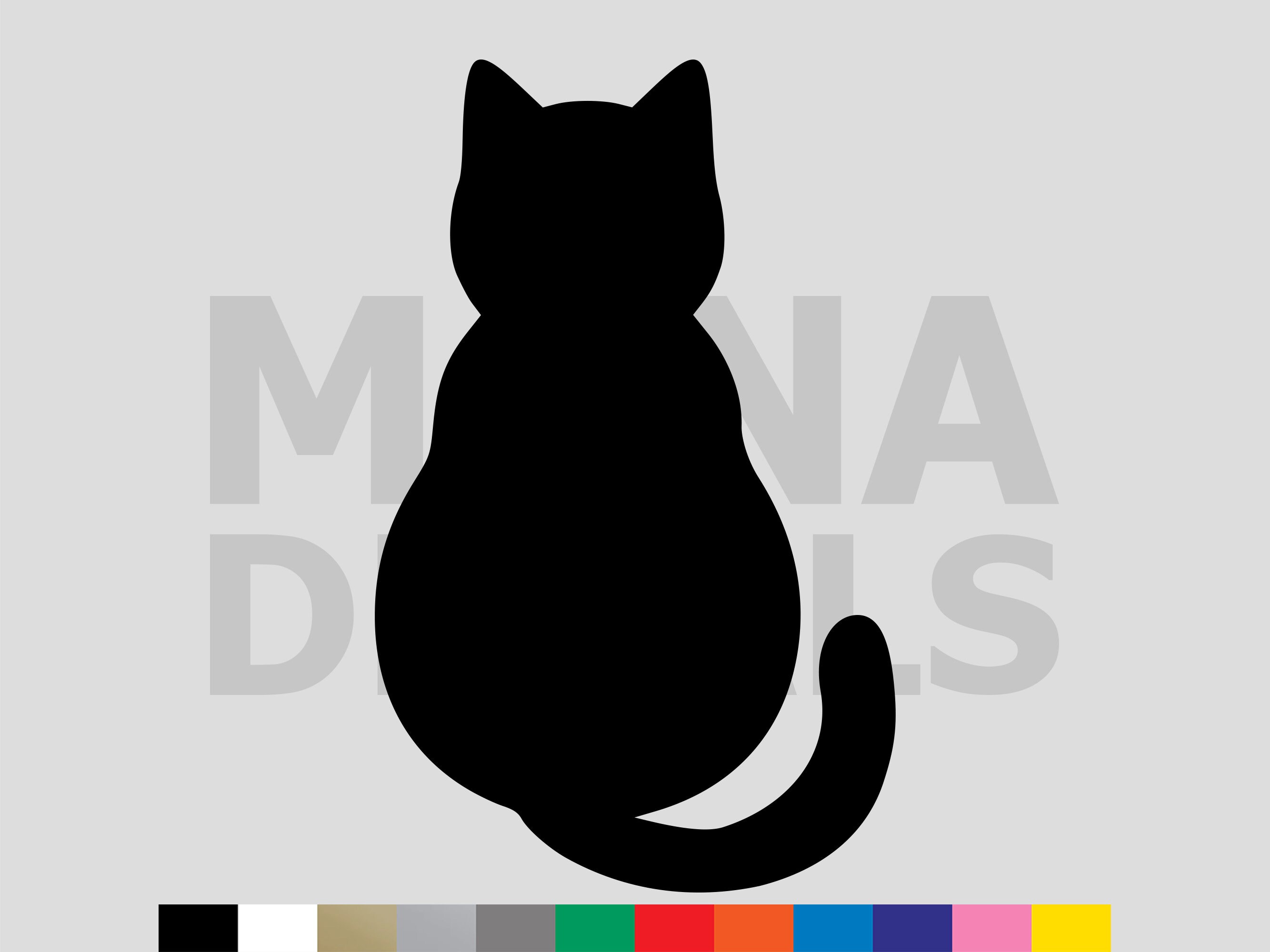 Cat Vinyl Die Cut Decal Sticker - Silhouette Outline Pet Animal Kitten ...