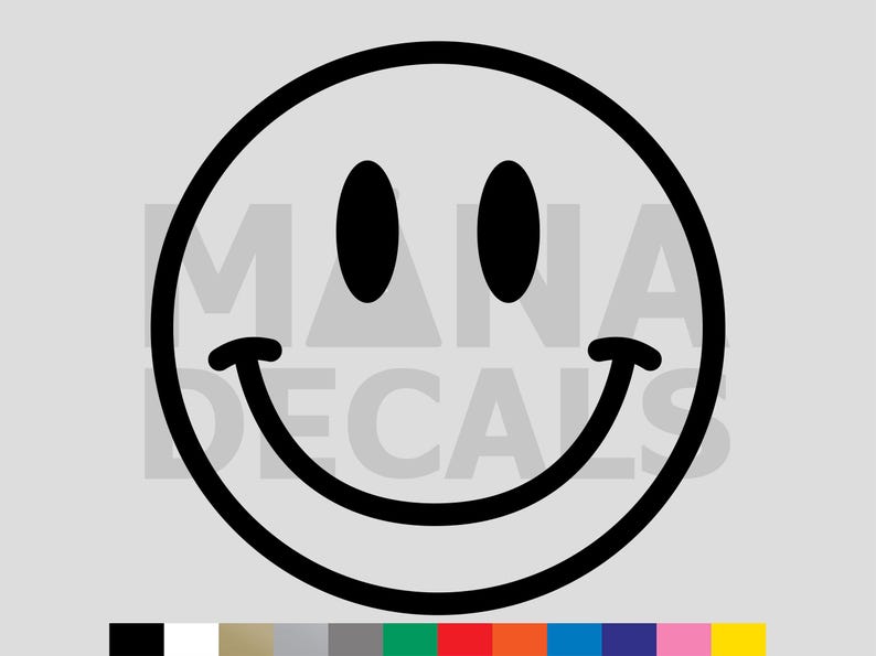 Smiley Face Vinyl Die Cut Decal Sticker - Vintage Retro Happy Smile ...