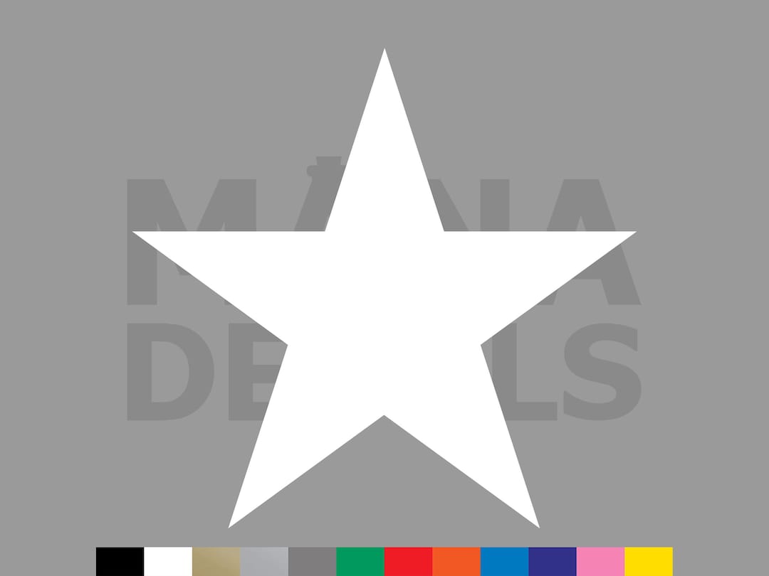 Star Vinyl Die Cut Decal Sticker - 5 Point Shape | Multiple Sizes ...