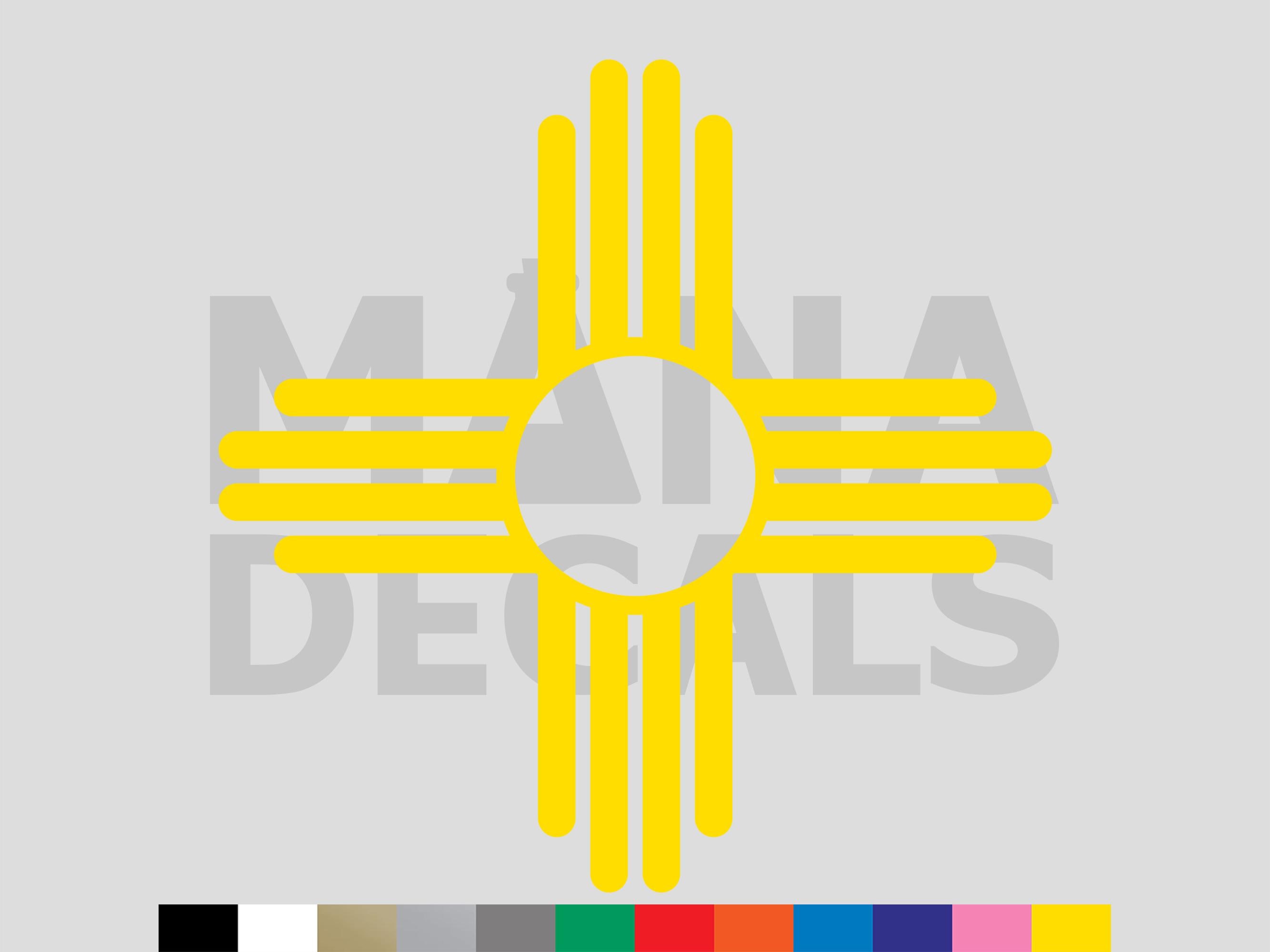 New Mexico Zia Symbol Vinyl Die Cut Decal Sticker - Flag Sun | Multiple ...