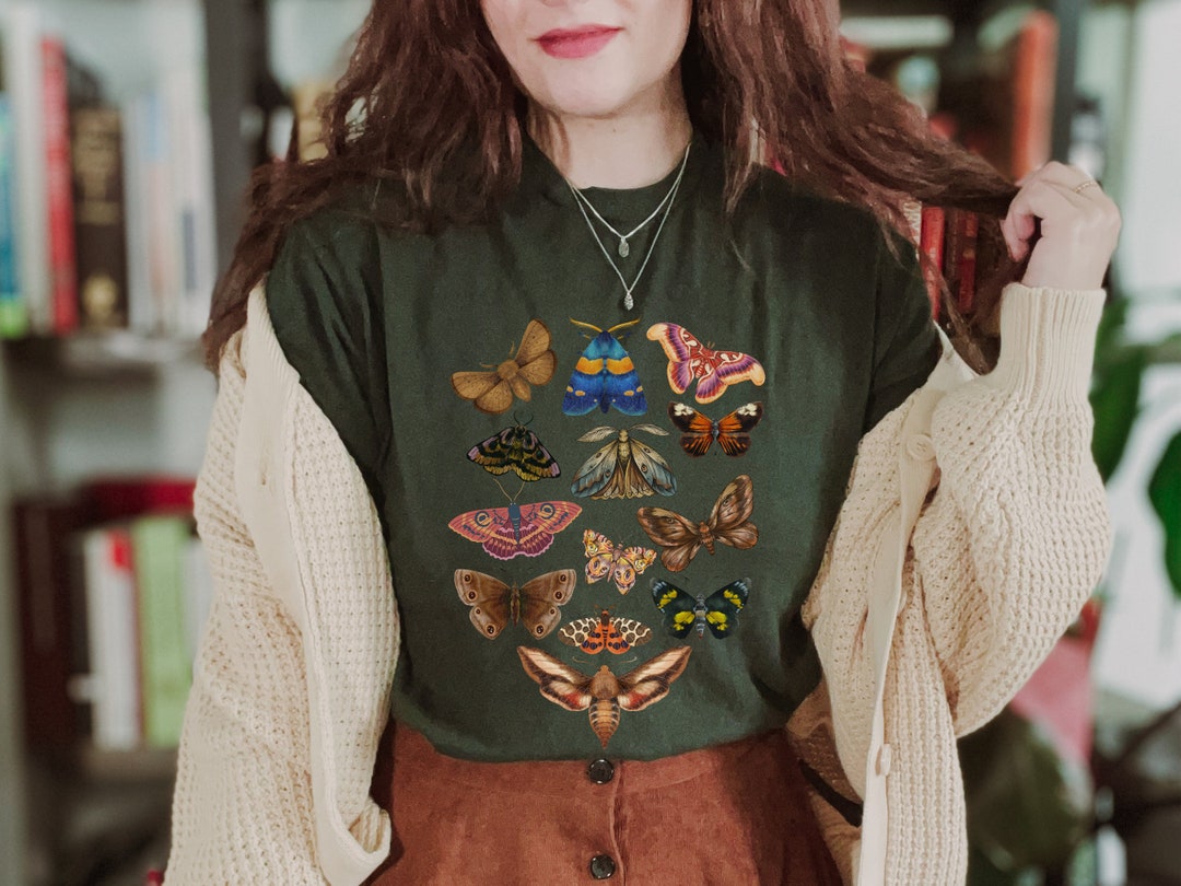 Moth Cottagecore Shirt, Bug Lover Shirt, Goblincore Shirt, Moth Tees ...