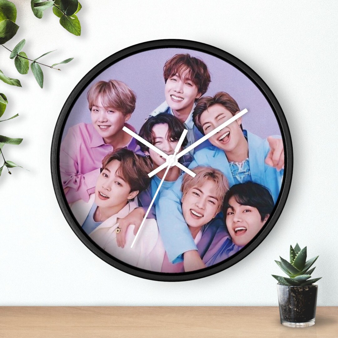 Custom K-pop BTS Wall Clock, Korean Band Music Clock, Personalized BTS ...