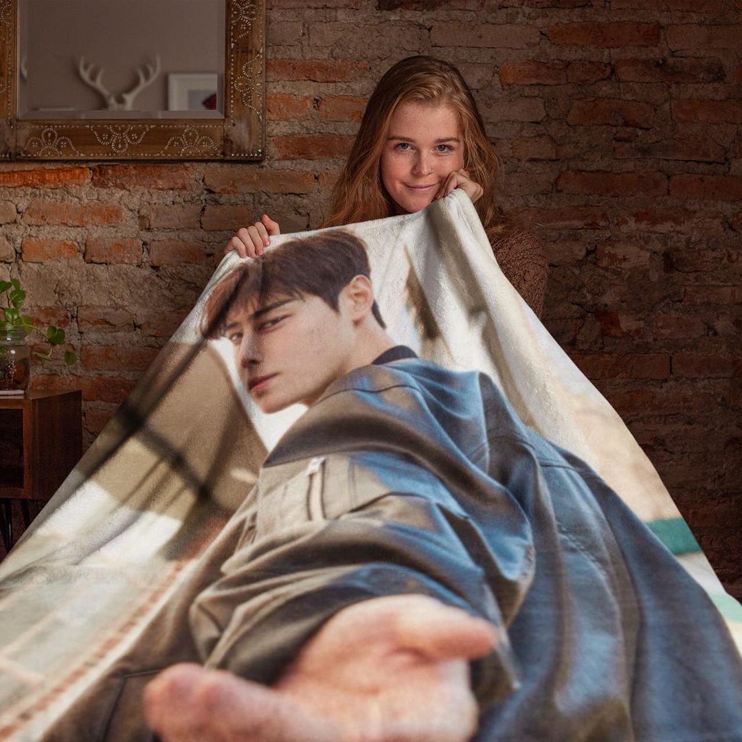 Cha Eunwoo Astro Custom Kdrama Blanket, Personalized Velveteen Plush ...