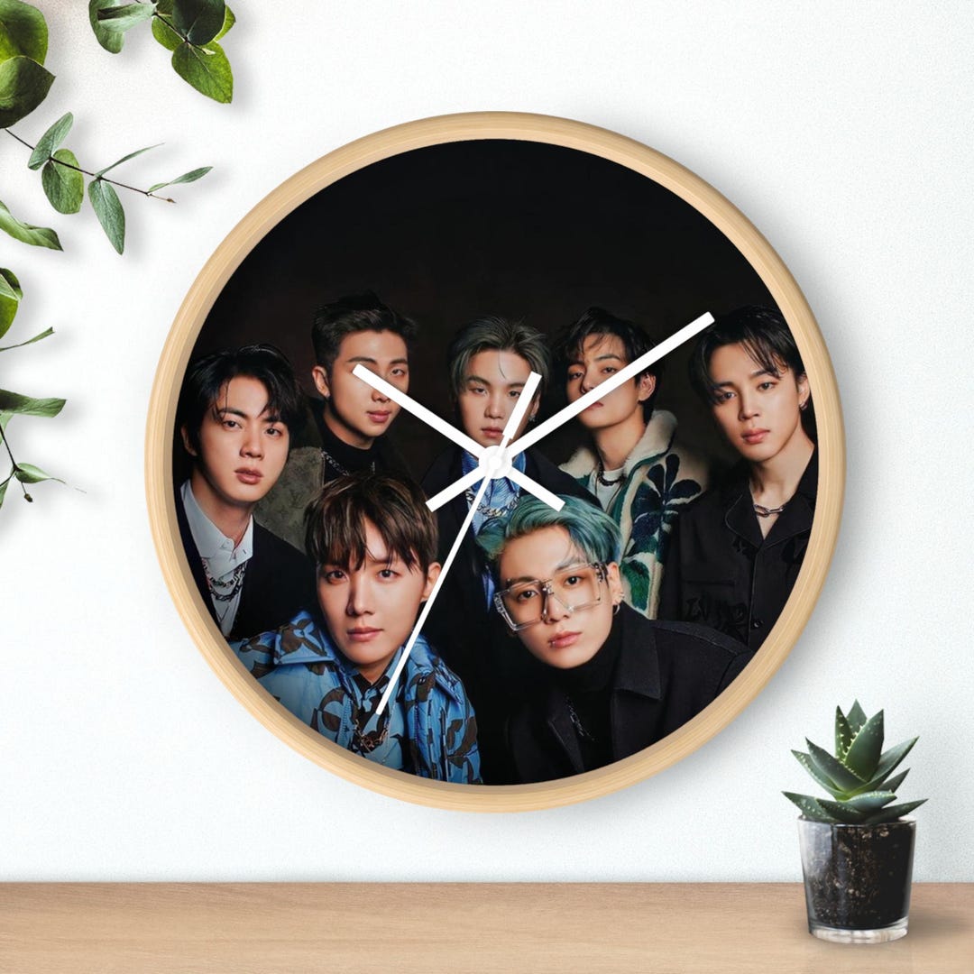Custom K-pop BTS Wall Clock, Korean Band Music Clock, Personalized BTS ...