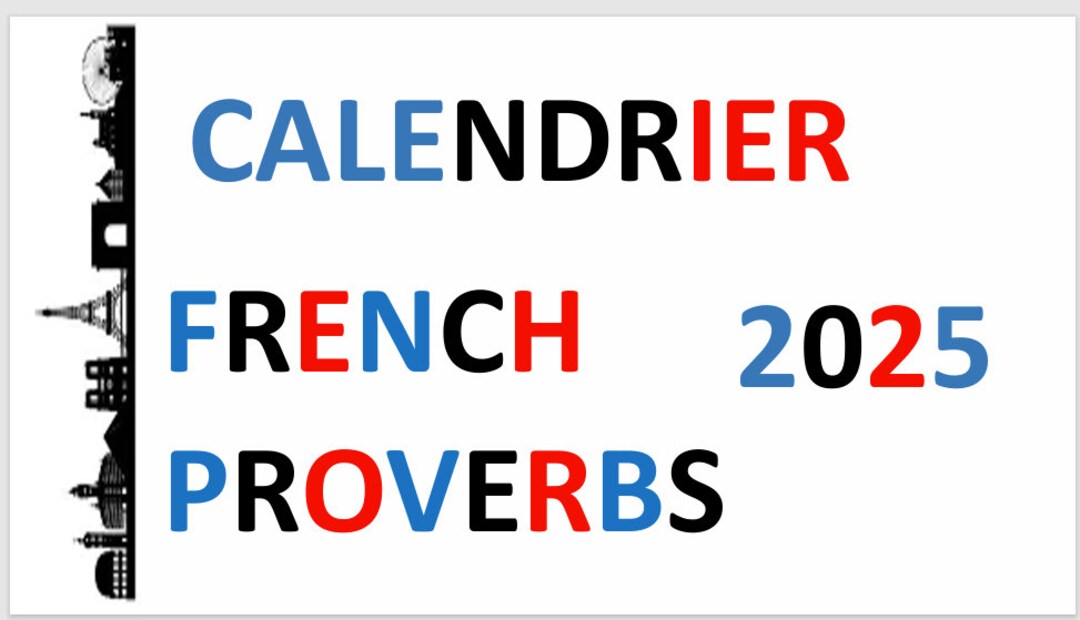 2025 French Calendar of Proverbs With English Translation - Etsy