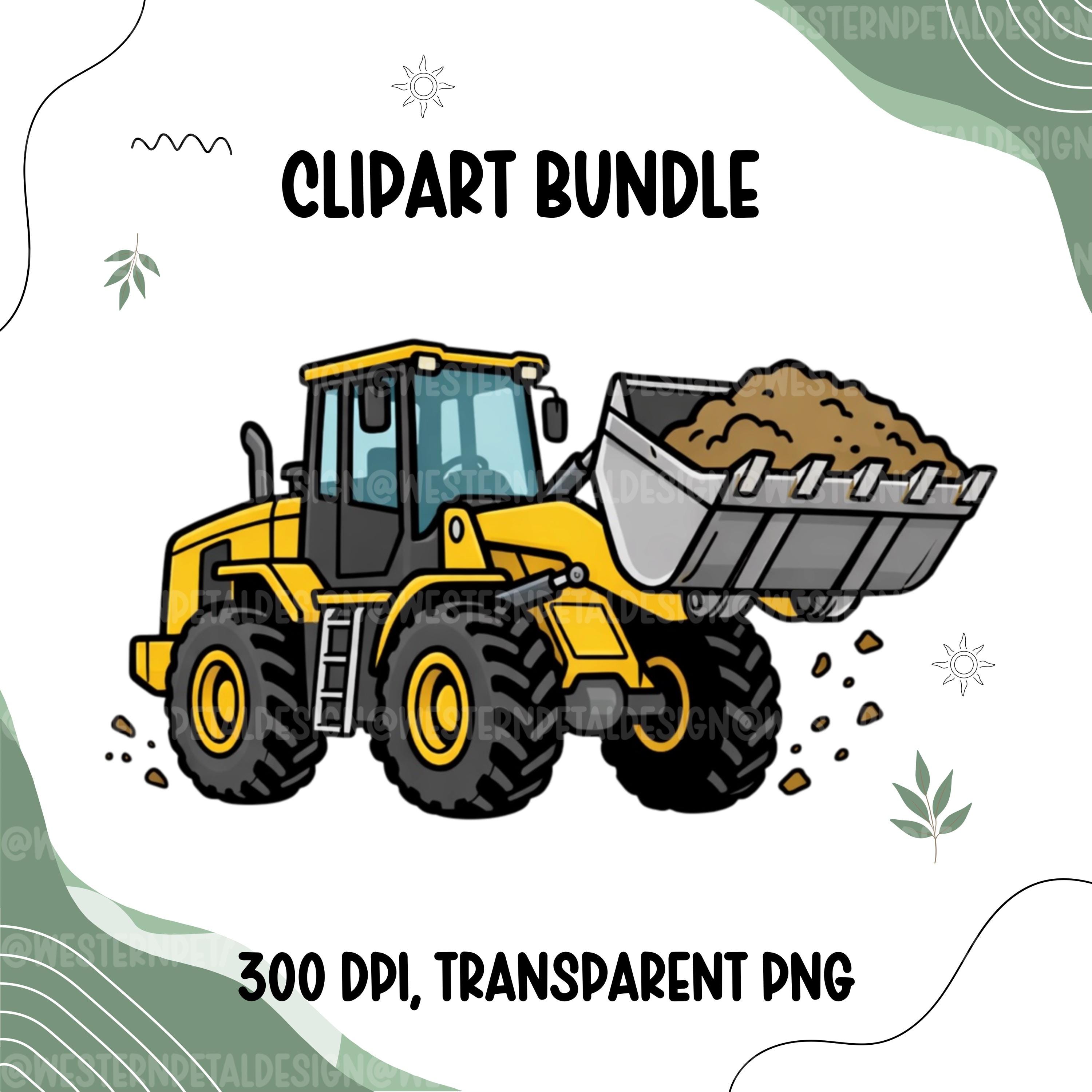 Construction Clipart Bundle, Builder Vehicles PNG, Road Work Clipart ...