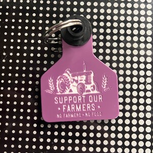 Cow Tag CUSTOM Keychain Small Cattle Tags Laser Engraved Permanent ...