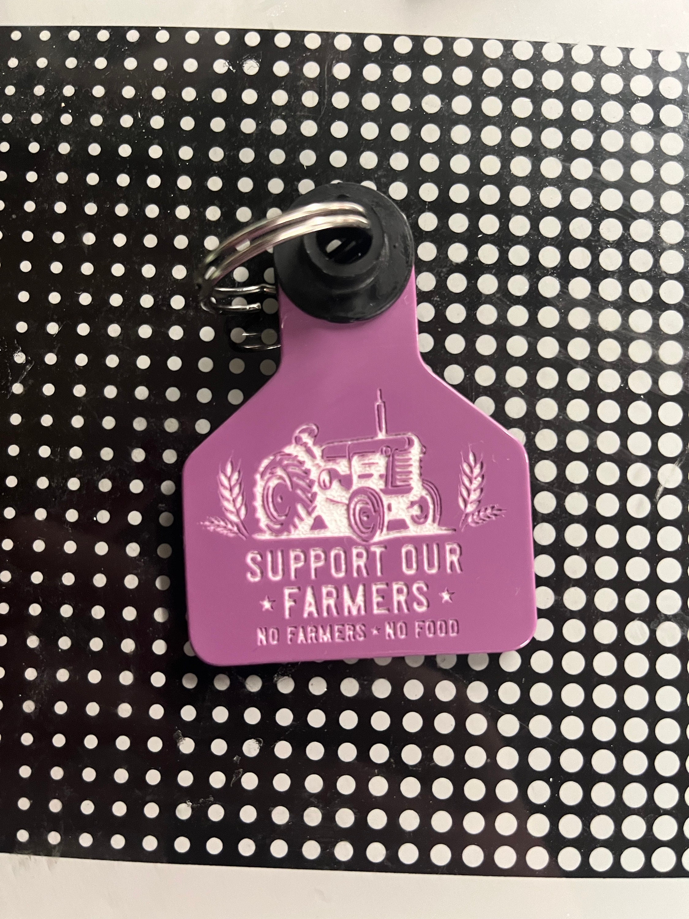 Cow Tag CUSTOM Keychain Small Cattle Tags Laser Engraved Permanent ...