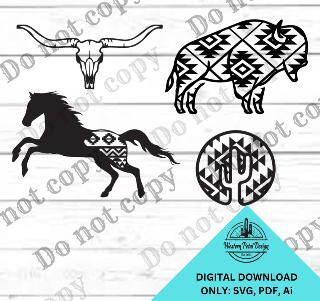 Western Bundle: Aztec Digital Download, Saguaro Desert Succulent Laser ...