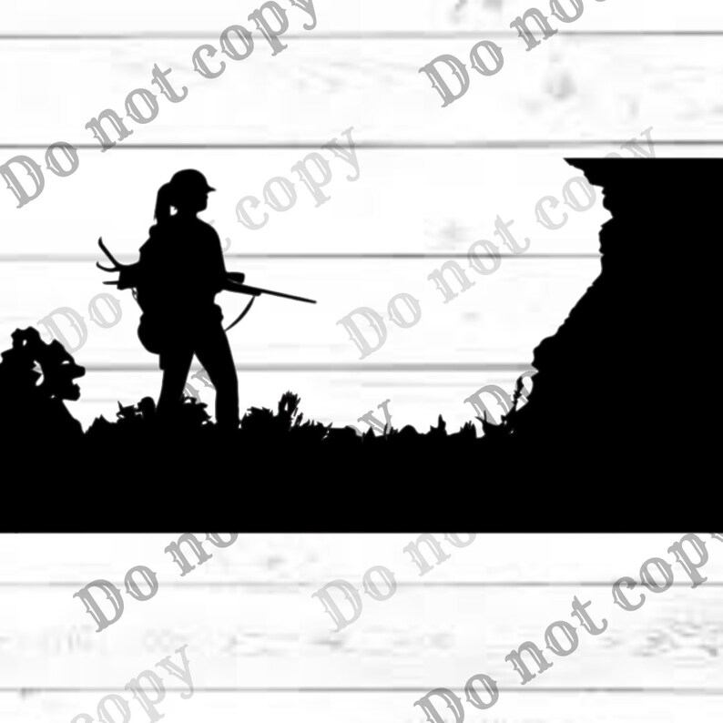 Woman Hunter Clip Art Digital Download Female Hunter Silhouette - Etsy