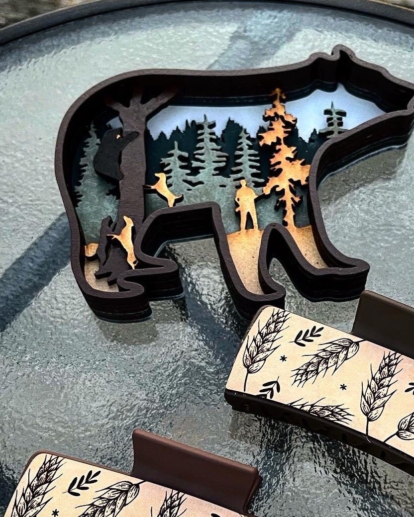 Bear Hunting Layered Cutout Sign Hound Hunting Mens Gift - Etsy