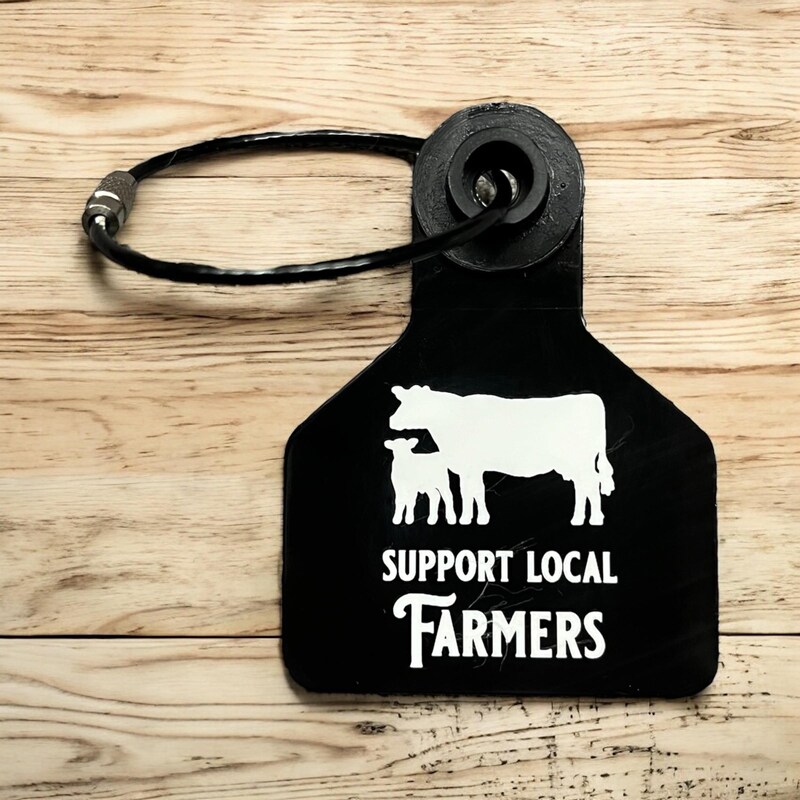 Cow Tag Keychain - Etsy