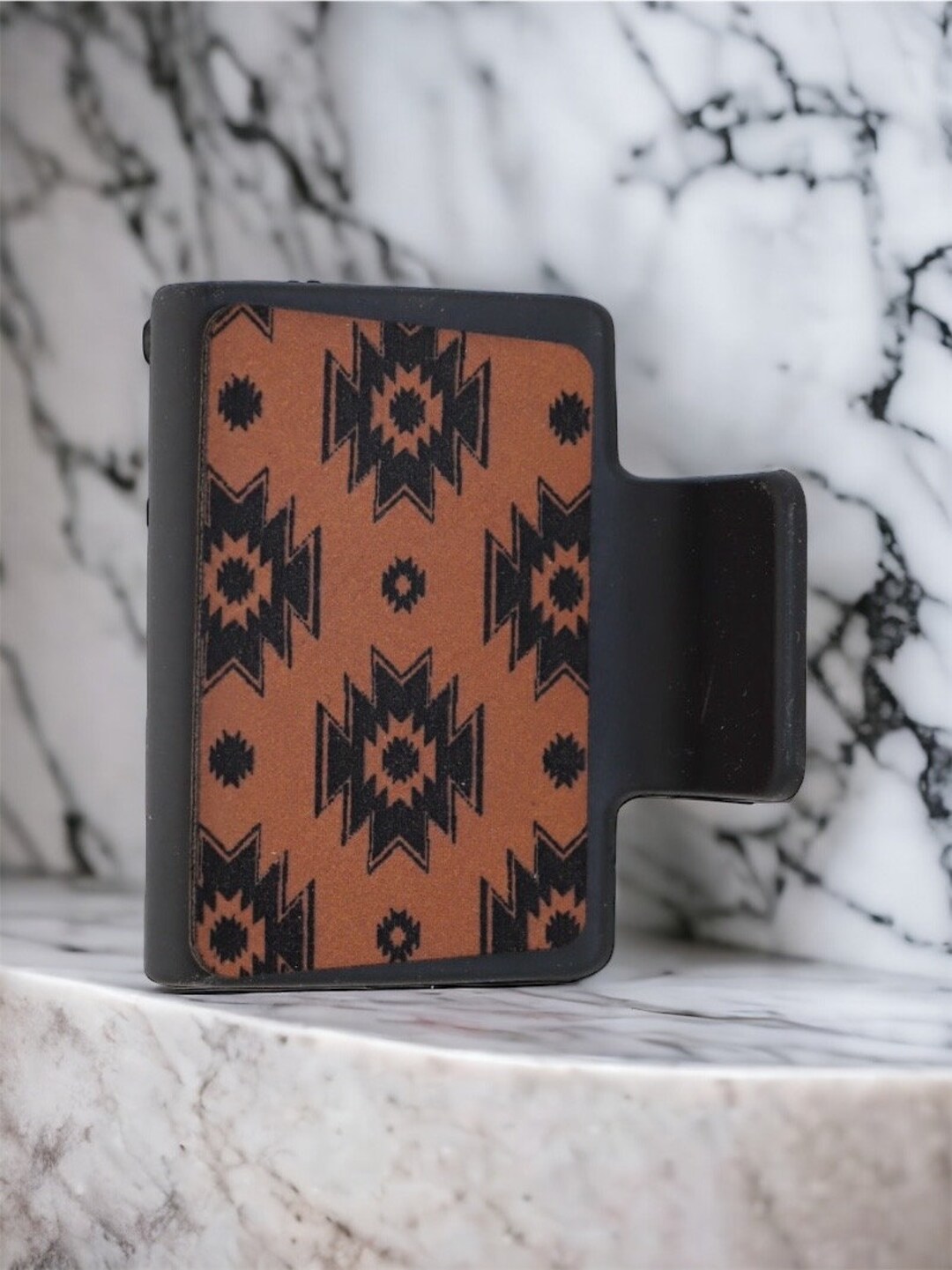 Aztec Small Western Symbol Hair Claw Clips With Engraved Leather ...