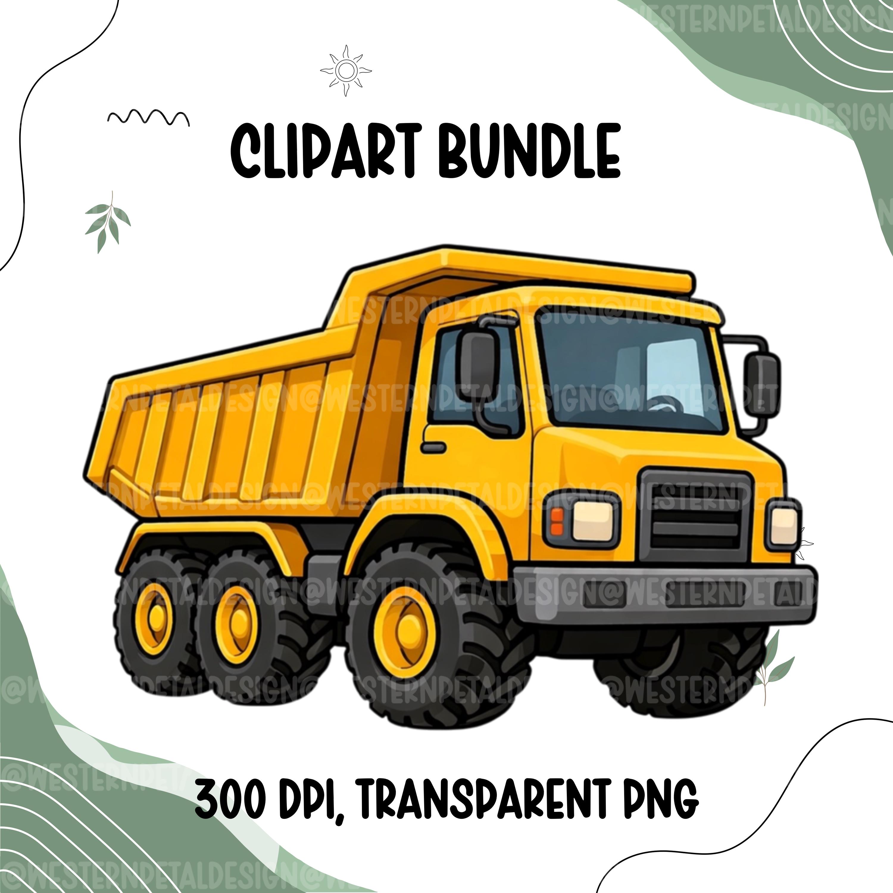 Construction Clipart Bundle, Builder Vehicles PNG, Road Work Clipart ...